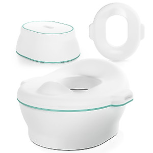 Frida Baby 3-in-1 Grow-With-Me Toddler Potty Training Toilet | Transforms from Potty to Toilet Topper Potty Training Seat and Step Stool | Easy-to-Clean Potty Training System