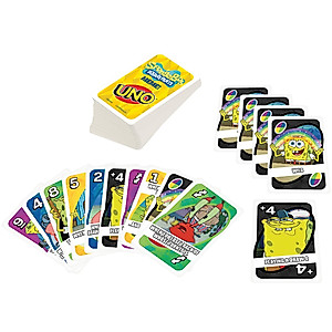 Mattel Games ​UNO Spongebob Squarepants Card Game with 112 Cards & Instructions for Players 7 Years Old & Up, Gift for Kid, Family & Adult Game Night​ [Amazon Exclusive]