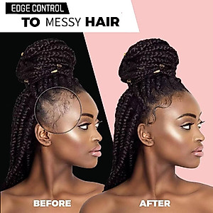 RQLN Edge Control for Black Hair, Hair Gel for Women, Strong Hold Water-based Edge Stay Gel, All Hair Types, No Flaking, Extra Hold, 3.38oz Fresh Cherry Fragrance