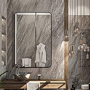 Wall Mirror 30x40 Inch Bathroom Mirror Wall-Mounted Mirror 40 x 30 Vanity Mirror for Vertical or Horizontal Hanging Rectangle Modern Mirror with Black Frame