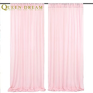 Sheer Curtain Drapes 10ft x 8ft Pink Chiffon Fabric Backdrop Drapes Curtain for Wedding Arch Party Window Decoration