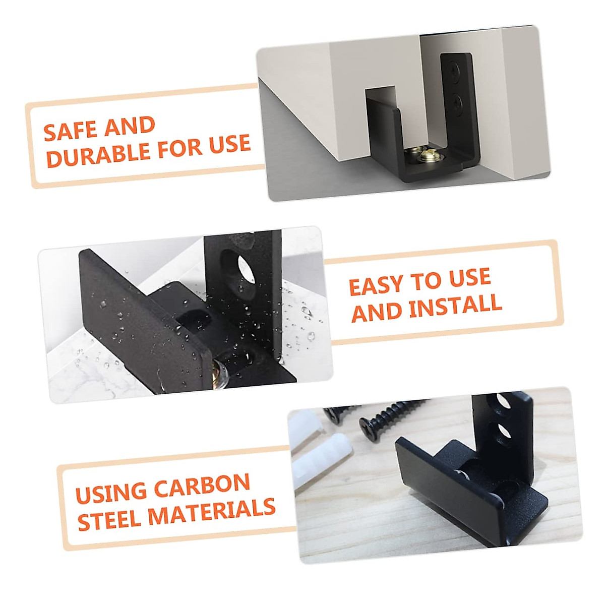 jojofuny 2pcs Barn Door Floor Stopper Wall Mount Sliding Door Install Floor Guide for Barn Door