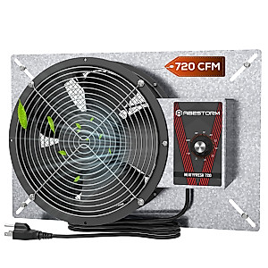 Abestorm 720CFM High Air Flow Crawlspace Ventilation Fan, IP55 Rated 10" Vent Fan with Humidistat & Freeze Protection Thermostat for Crawl Space, Basement, Garage, Attic with Isolation Mesh