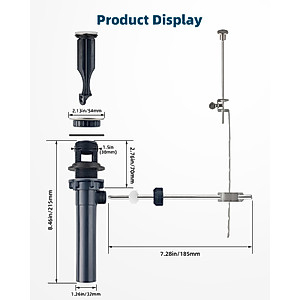 Bathroom Sink Drain with Lift Rod, Pop Up Sink Drain with Overflow, Brushed Nickel Drain Stopper for Vessel Sink, Assembly for Bathroom Faucet