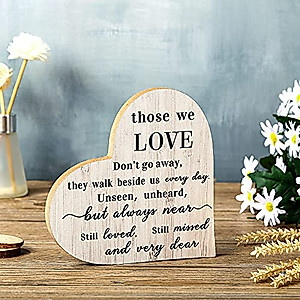 Bereavement Gift Wood Heart Memorial Plaque Sympathy Table Decoration Condolence Sign Bereavement Gift for Loss of Loved One Remembrance Memorial Gift for Table Centerpiece Remembrance Decoration