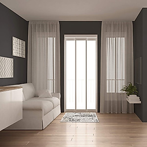 Woven Trends Modern Contemporary 3-Piece Rug Set, 5x7 Area Rug, 2x5 Runner Rug, 2x3 Accent Mat, Livingroom, Bedroom, Entryway, Durable and Stain Resistant, White/Gray