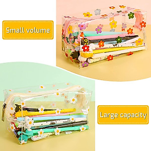 NADUSEP Cute Flower Makeup Bags, Portable Zippered Daisy Cosmetic Bag 2PCS Pouches Toiletry Bags for Women Travel Vacation Bathroom Organizing