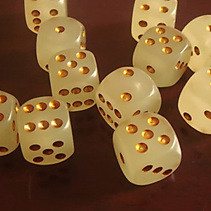 Crystals and Healing Stones Natural Yellow Gemstone Dice Gold Point Fluorescence Dices Puzzle Game 6 Faceted Dice DIY Accessory 10pcs