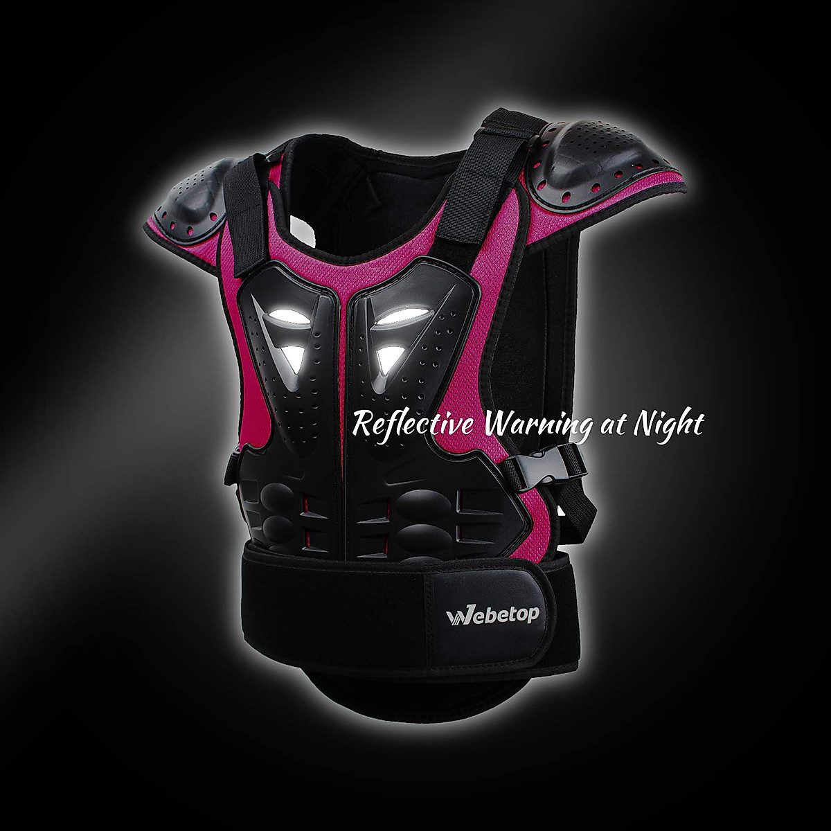 Webetop Kids Dirt Bike Gear ATV Chest Protector Motocross Mountain Bike Girls Chest Protector for Riding 4 Wheeler MTB Black/Pink M