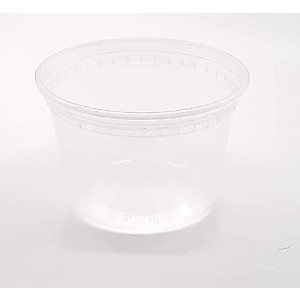 RiverBlue Deli Food Storage Containers With Lids 16 oz. /Freezer Safe/Microwaveable/Meal Prep/Airtight Lids/Take Out/Disposable/Leak Proof/Buffets/Stackable (24 PACK) Extra Hard Plastic.