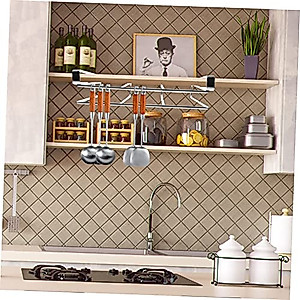 UPKOCH Kitchen Cutting Board Rack Mug Stand Wall Storage Shelf Wall Pot Rack Chopping Board Organizer Hanging Storage Baskets Pan Lid Organizer Chopping Board Organizer for Cabinet Silver