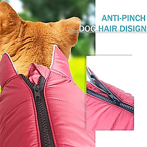 YUANNING Dog Winter Coat with Harness, Dog Reflective Jacket Pet Warm Zip Up Vest Windproof Waterproof Cold Weather Dog Coat Outdoor Winter Clothes for Smal Medium Dogs (XL(18in))