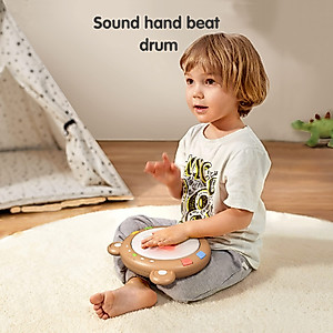 TUMAMA Baby Musical Electronic Toy with Lights & Sounds, Babies Light up Drum Toys for Early Hand Development, Gift for Infants, Toddlers, Boys, Girls