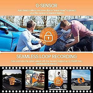 3 Channel 4K Dash Cam Front and Rear Inside with 64GB SD Card, 4K+1080P Dash Camera Front and Inside, Triple Car Camera 2K+1080P+1080P with IR Night Vision, WDR, 170°Wide Angle, Parking Monitor