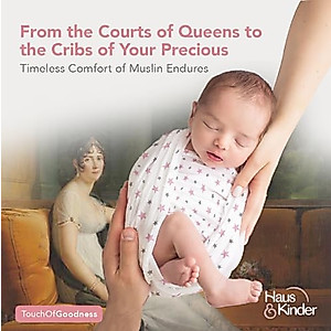 haus & kinder Muslin Swaddles for Newborns, Pack of 5 Super Soft & Skin-Safe Cotton Baby Swaddle Blanket, Receiving Blankets for Boys & Girls (Pink Edition)