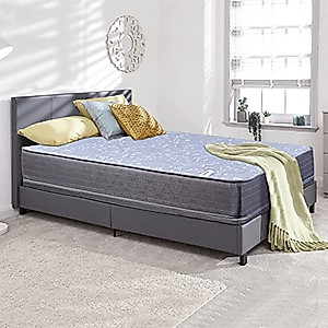 Nutan 11-Inch Firm Foam Encased Euro Top Gel Infused Innerspring Mattress and 8" Wood Box Spring/Foundation Set, Full