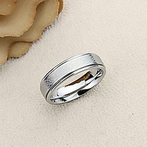 Prime Pristine Free Engraving Personalized Stainless Steel Wedding Band Ring 6MM Celtic Knot Engraved Ring SZ:9