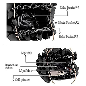 Lanpet Women Floral Clutch Purses Satin Flower Evening Bag Party Prom Handbags