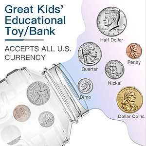 Lefree Big Piggy Bank, Digital Counting Coin Bank,Money Saving Jar,Gift,Powered by 2AAA Battery (Not Included)…