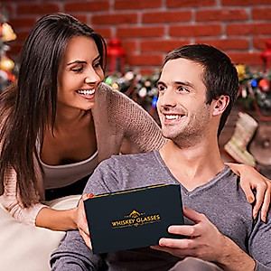 Rosoenvi Whiskey Glass Set of 4, Old Fashioned Glasses with Gift Box, 10oz Rocks Glasses Barware for Whiskey, Bourbon, Scotch and Liquor Drinks, Gift for Men