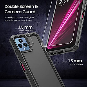 LEKEVO for REVVL 6 5G / REVVL 6X 5G Phone Case, with Screen Protector & Camera Lens Cover, Heavy Duty Dual Layer Phone Case, Military Grade Drop Proof Rugged Protective Shell (Black)