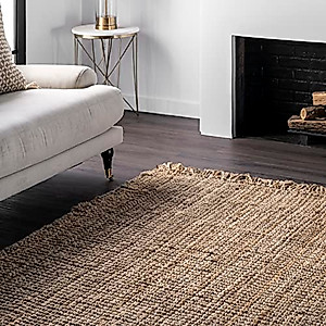 nuLOOM Daniela Farmhouse Chunky Jute Area Rug, 5' x 7' 6", Natural