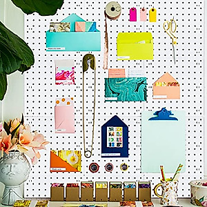 6Pcs Pegboard, Peg Board, Pegboard Wall Organizer, Mount Display Pegboard Kits fit Pegboard Storage, Small Pegboard for Craft Room Garage Kitchen, Peg boards for Walls - White Pegboards Panels