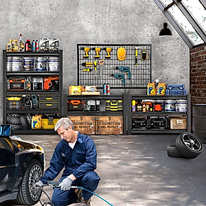 78" H|All-Metal Garage Shelving Unit and Storage-Easy Assembly Shelves 5-Tier Storage Rack|Heavy-Duty Adjustable Shelf|Steel Waterproof Rust-Resistant Shelves for Warehouse,Basement,Storeroom,Black