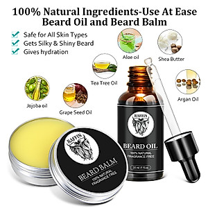 Birthday Gifts for Men - Beard Kit Gifts Set for Men with Beard Oil, Beard Balm, Beard Brush, Beard Comb, Scissors, eBook - Anniversary & Graduation Gifts for Him Dad Husband Boyfriend Brother Fiance