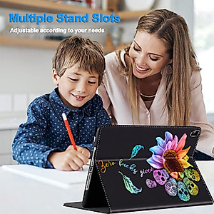 Case for iPad Pro 11 Inch 2022/2021/2020 (4th/3rd/2nd Generation),iPad Air 5th / 4th Generation 10.9 Inch (2022/2020) Case, Durable Shockproof Protective Cover，Sugar Skulls and Sunflowers