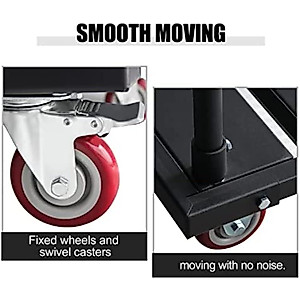 Table Cart Folding Cart Rack for 60" Round Heavy Duty Desk Trolley Black Push Cart with Mute Wheel 10 Table Capacity Fits for Hotel and Conference Center Use,45.3 X 45.3 X 29.1''