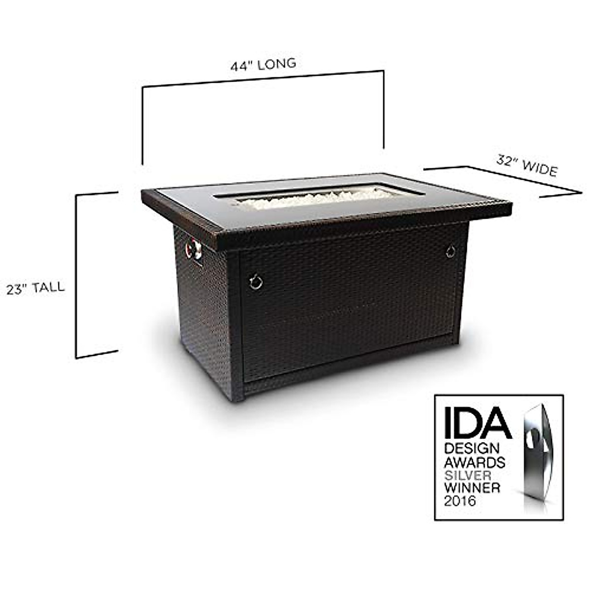 Outland Living 401 Series - 44-Inch Outdoor Propane Gas Fire Table, Espresso Brown/Rectangle