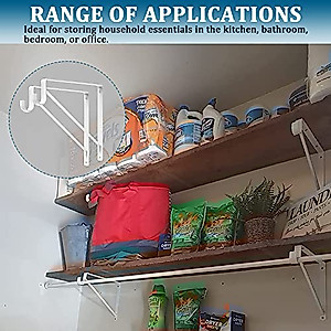 AYAYGD 4PCS Heavy Duty White Closet Rod Brackets 11 x 11 Inch,1-3/8Inch Diameter Shelf and Rod Bracket Holder for Home and Closet Decor, Wall Mount Closet Pole Supports Bracket Hook with Screws