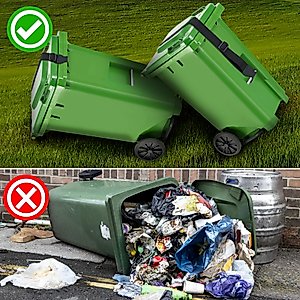 YEESOOM Trash Can Locks for Animals: 2 Pack Adjustable Garbage Can Locks for Animals, Security Straps Trash Can Lid Lock to Keep Squirrels, Raccoons, Critters Out of The Trash