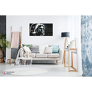 Panther Print, Large Canvas Wall Art, Nirvana Memorabilia, Kurt Cobain Rather Be Hated Quote, Print for Special Occasions (76x41cm)