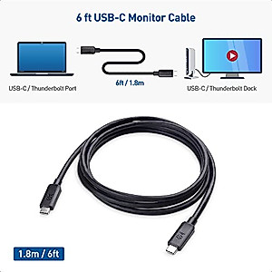 Cable Matters USB C to USB C Monitor Cable 6 ft / 1.8m with 4K 60Hz Video Resolution, 100W Power Delivery, and 5Gbps USB-C 3.1 Gen 1 Data Transfer