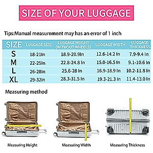 TRAVEL KIN Luggage Cover Washable Suitcase Protector Anti-scratch Suitcase cover Fits 18-32 Inch Luggage