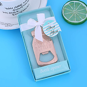Pack of 36 Baby Shower Favors for Guest Supplies Poppin Bottle Bottle Opener Baby Shower Favor for Boy Baby Shower Souvenirs Decorations by WeddParty (Blue, 36)