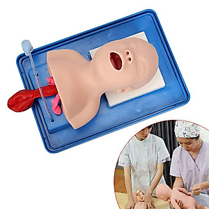 PVC Intubation Manikin Study Teaching Model Infant Baby Model Airway Management Trainer Tool with Tube (US Stock)