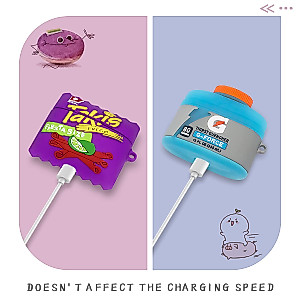 [2Pack] Cute Case for Beats Studio Buds 2021 / Beats Studio Buds Plus Case 2023, Funny 3D Cartoon Food Silicone Skin Cover for Beats Studio Buds Girl Boys Teens (Purple Potato Chips + Sport Water)