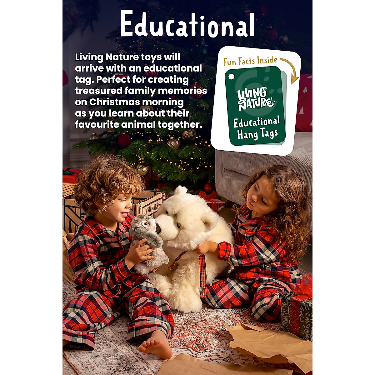 Living Nature Chocolate Labrador Stuffed Animal | Fluffy Dog Animal | Soft Toy Gift for Kids | 8 inches