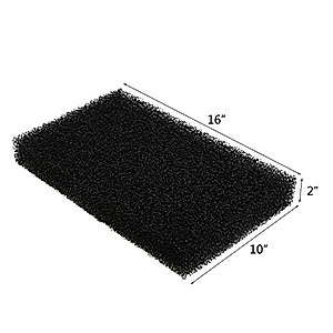 JIH Aquarium Coarse Foam Bio Sponge Filter Media Pad Foam Sponges Cut-to-Size,16"x10"x2"