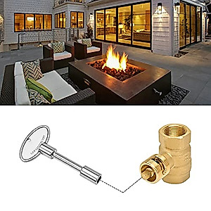 Skyflame Universal Gas Valve Key Fits 1/4" and 5/16" Gas Valve Stems, for Fire Pit and Fireplace, Polished Chrome - 3 Inches