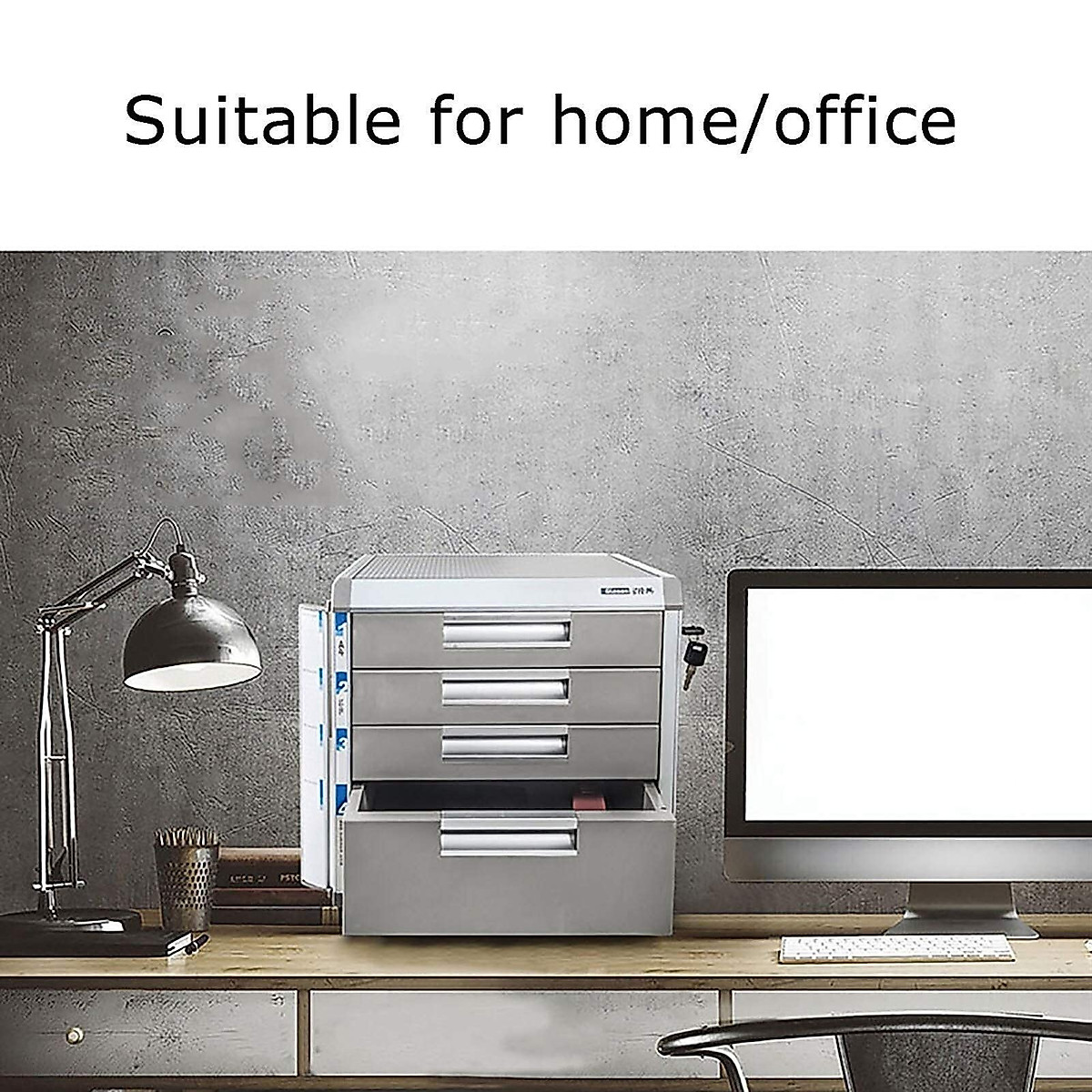 BIZOLE Flat File Cabinet Storage, Desktop Drawer Cabinet, 4/5 Tier Aluminum Alloy File Cabinet, Office Supplies A4/Receipt File Organizer, for Desktop Office Supplies and Home (Color : 5 Layers)