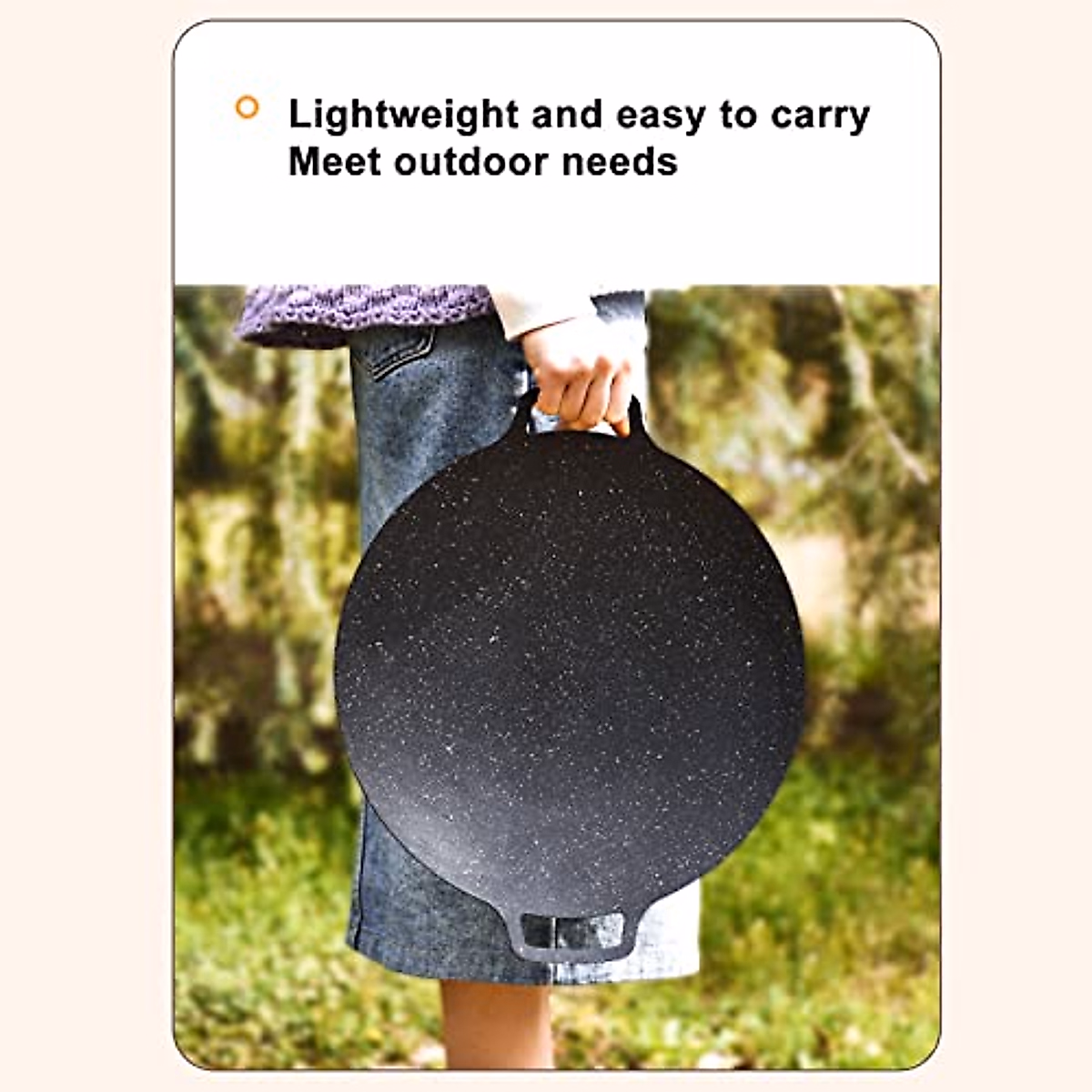 Buachois Korean Grill Pan,Nonstick Round Griddle Grill Pan for Korean BBQ,Round BBQ Griddle with Handle,Multifunctional Stove Plate for Meats, Pancakes, Ribs (Gas Model 30cm)