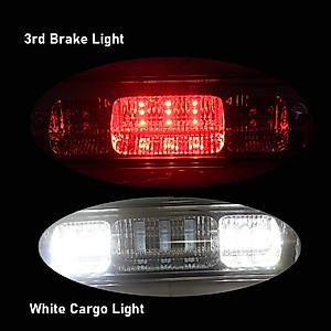 LED Third 3rd Brake Light Replacement for 2004 2005 2006 2007 2008 Ford F150 Lobo, 07-10 Ford Explorer Sport Trac, 06-08 Lincoln Mark LT, High Mount Stop Light Assembly, Clear Lens
