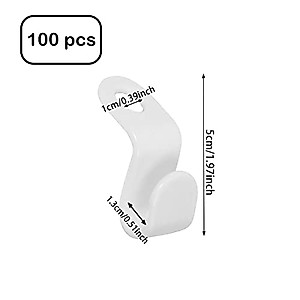 Clothes Hanger Connector Hooks 100Pcs Mini Cascading Hanger Hooks Clothes Closet Cascading Connection Hooks Hanger Extender Clips for Outfit Organizer Hangers Space Saving (White)