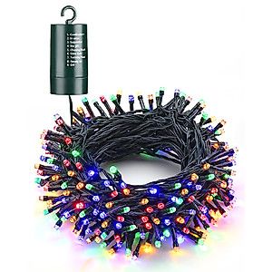 Flacchi Multi-Color Christmas Lights, 66 ft 200 LED Battery Operated String Lights Waterproof 8 Modes & Auto Timer Mini Lights for Xmas Decorations, Home, Party, Holiday Decor Outdoor Indoor