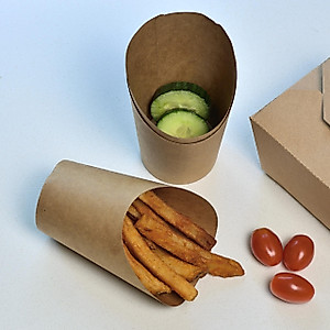 Youngever 50 Pack 12 Ounce Disposable Charcuterie Cups, Paper French Fry Cups, Recyclable Paper French Fry holders, Stackable To Go Dessert Containers for all occasions