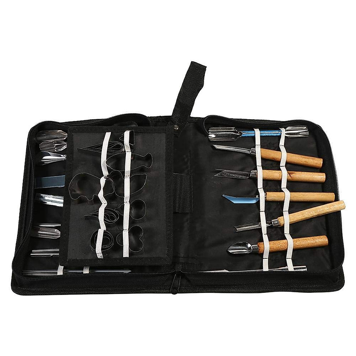 Culinary Carving Tool Set, 1 Set 46Pcs Carving Tools Kit Portable Kitchen Carving Chisel Chef Tools Vegetable Fruit Food Garnishing Cutting Slicing Carving Peeling Tools Kit with Carrying Case